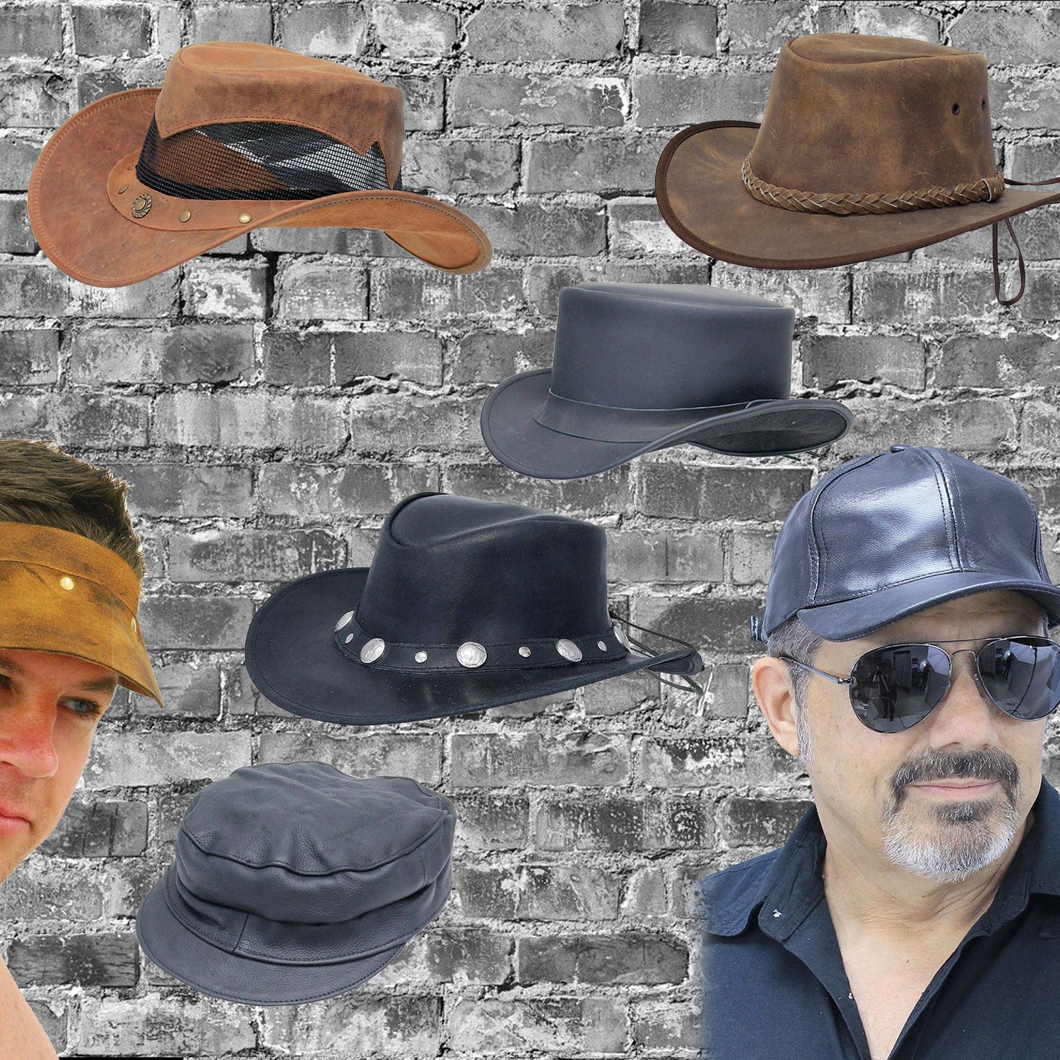 Plain Black Leather Biker Tophat #H92360K – Jamin Leather®