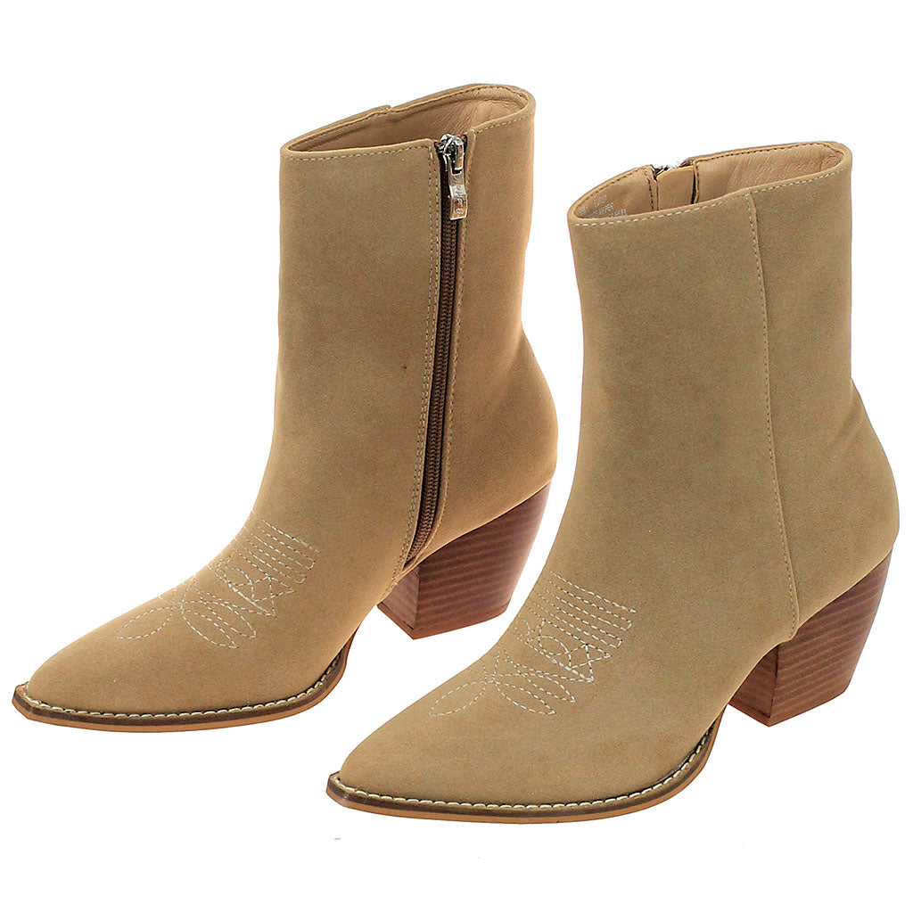 Tan Suede Ladies Ankle Boots with Zipper #BLC02TAN-FANCY – Jamin Leather®