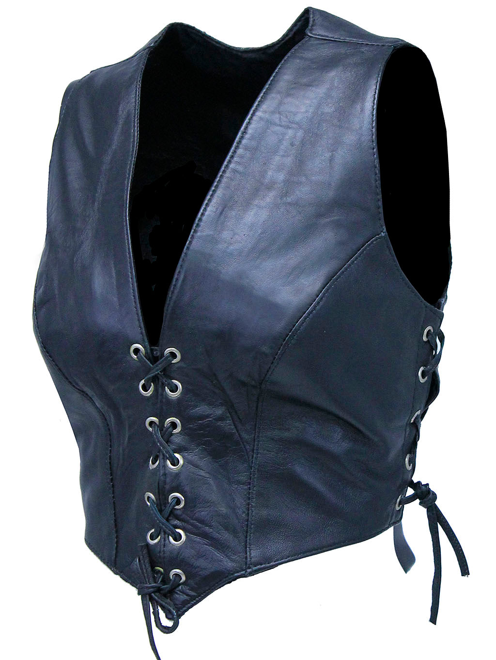 Triple Lace-Up Leather Vest #VL30110LLK (20) – Jamin Leather®