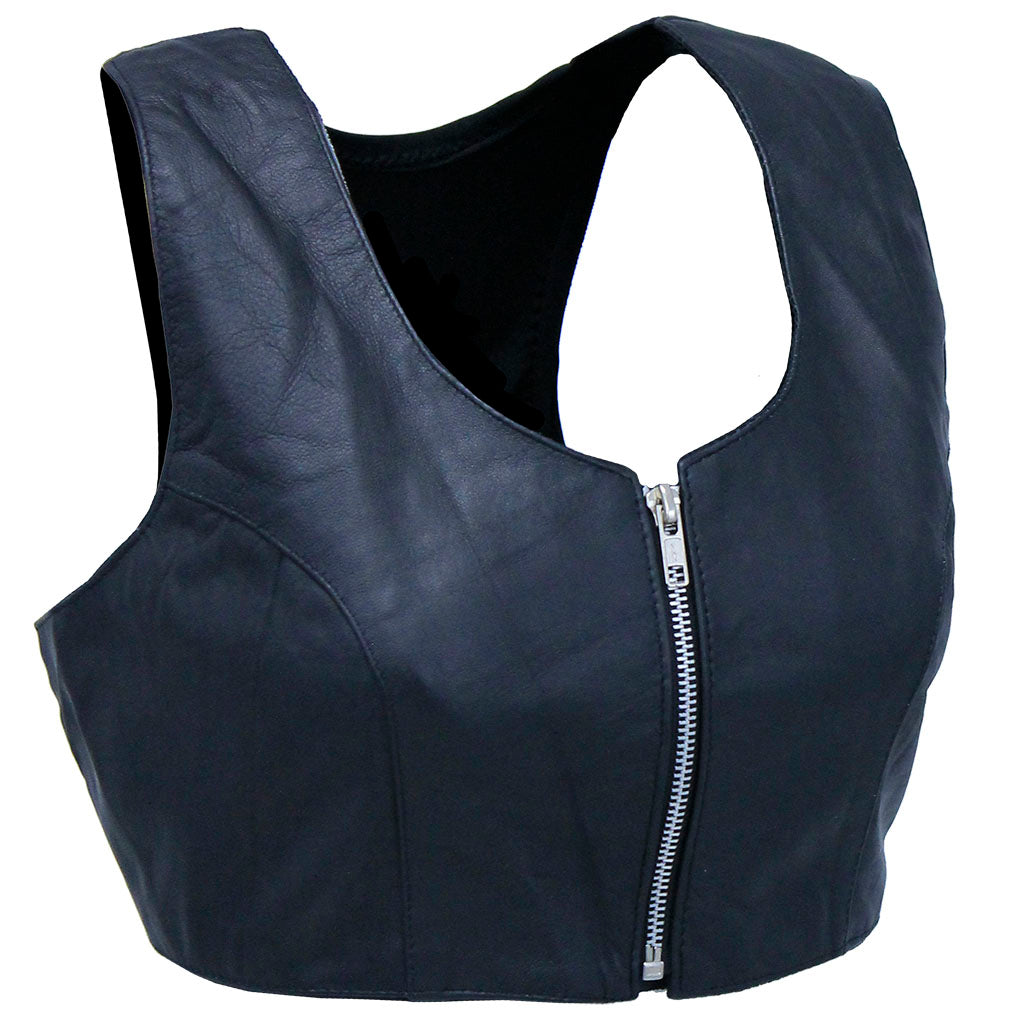 Sport Back Lambskin Leather Top with Zipper #VL3028SPORT (M-2X) – Jamin ...