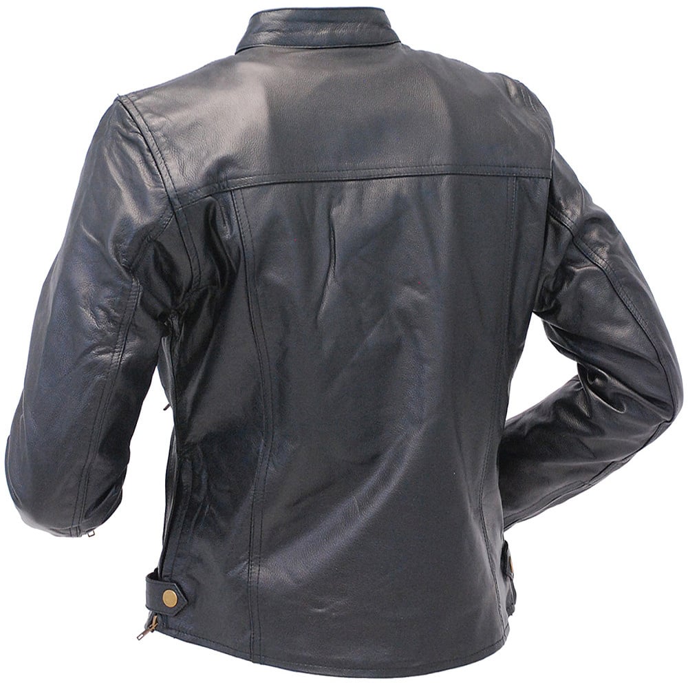 Classic Leather Cafe Racing Jacket for Women #L6557ZK Classic Leather Cafe Racing Jacket for Women #L6557ZK